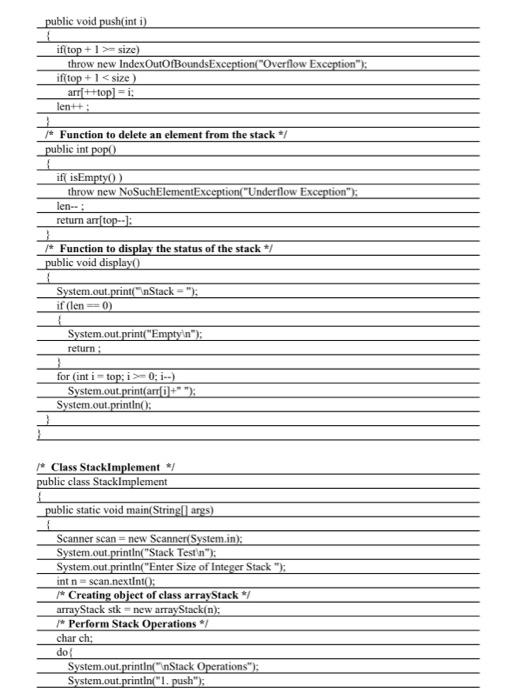 Solved import java.util. % /∗ Function to check if stack is | Chegg.com