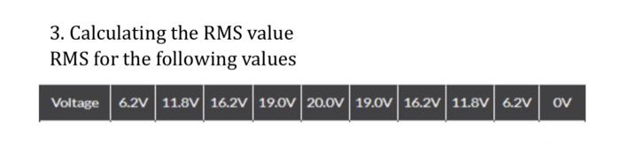 Solved 3 Calculating The Rms Value Rms For The Following