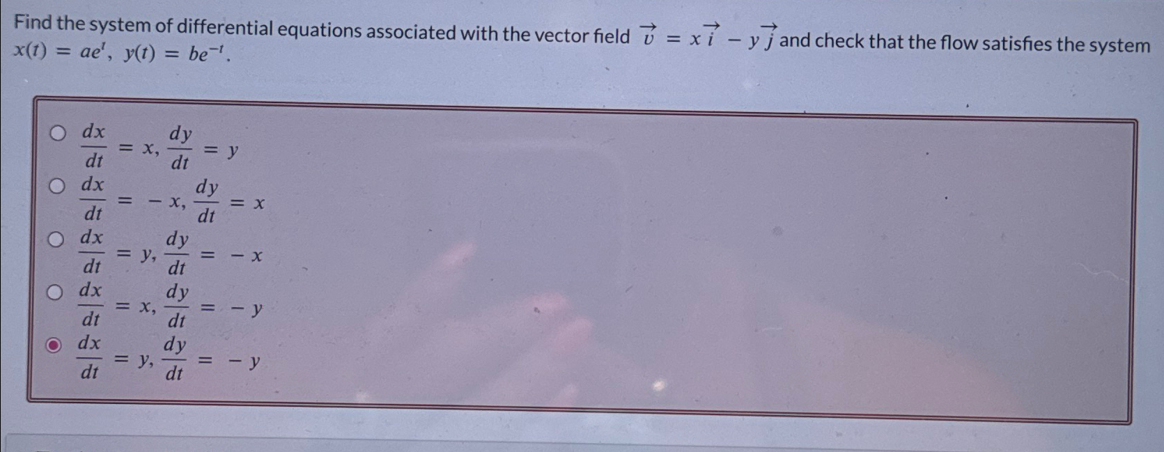 Solved Find the system of differential equations associated | Chegg.com