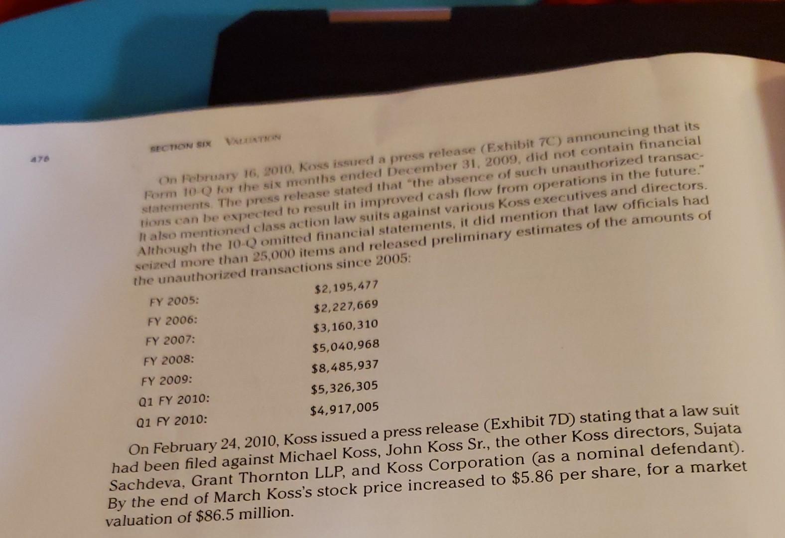 Solved What is the likely effect of the pending lawsuits on | Chegg.com