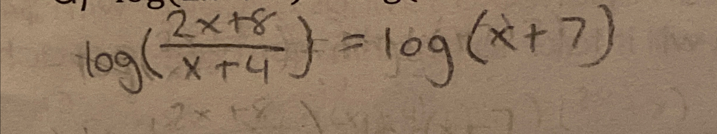 Solved log(2x+8x+4)=log(x+7)how do i make both sides equal | Chegg.com