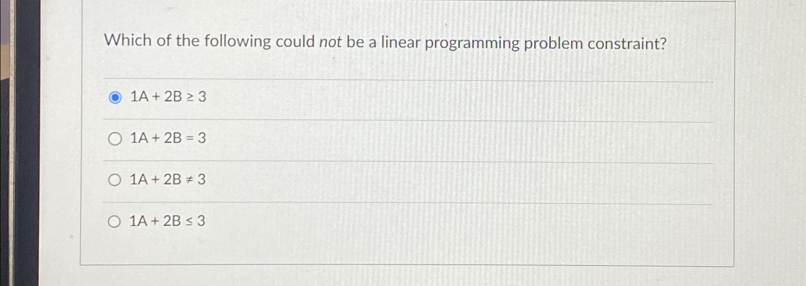 Solved Which of the following could not be a linear | Chegg.com