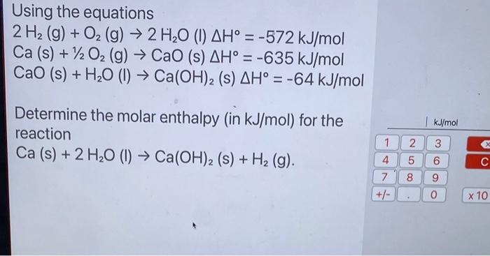 Solved Using the equations 2H2( g)+O2( g)→2H2O (I) ΔH∘=−572 | Chegg.com