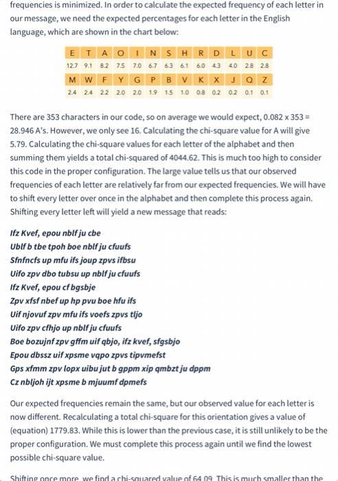 Case Study: Cryptography and Chi-Square Did you know | Chegg.com