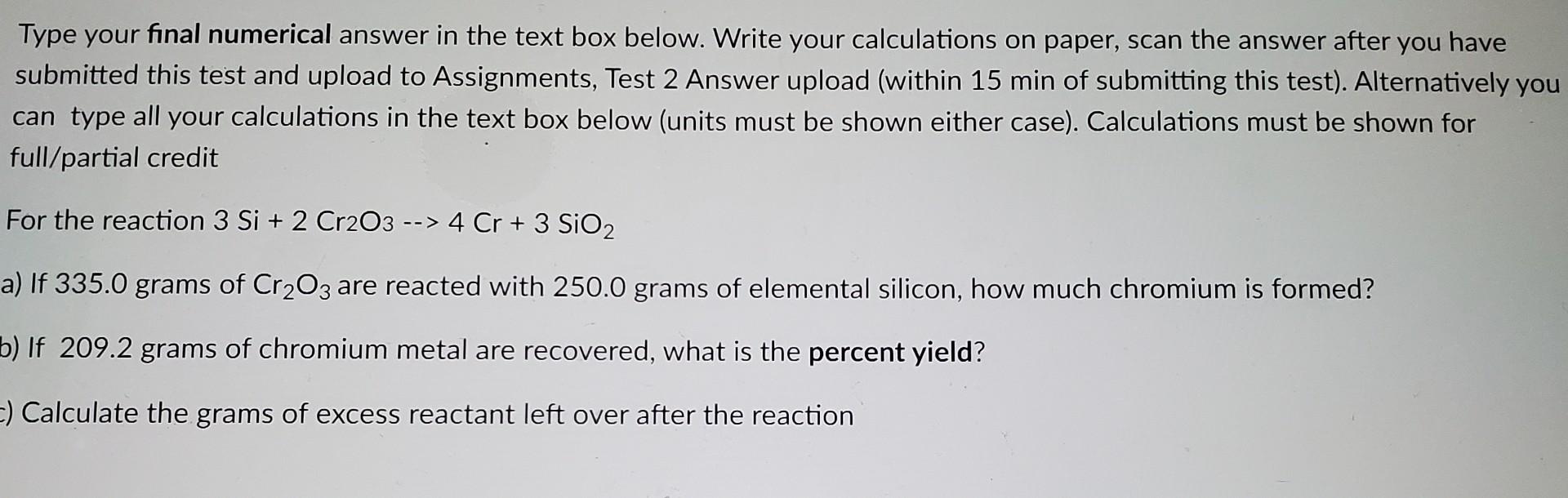 Solved Type your final numerical answer in the text box | Chegg.com
