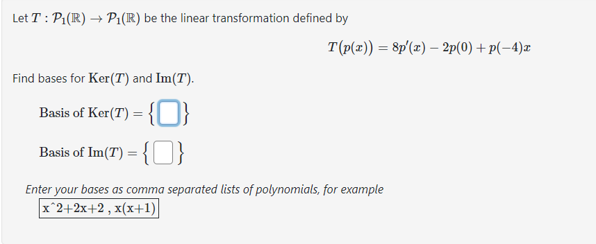 Solved Let T:P1(R)→P1(R) ﻿be the linear transformation | Chegg.com