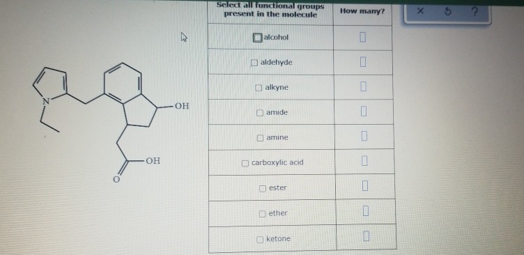 Solved Examine the molecule below. check the Box next to | Chegg.com