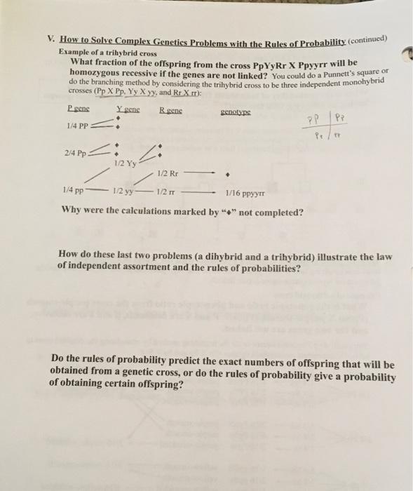 Solved V. How to Solve Complex Genetics Problems with the | Chegg.com