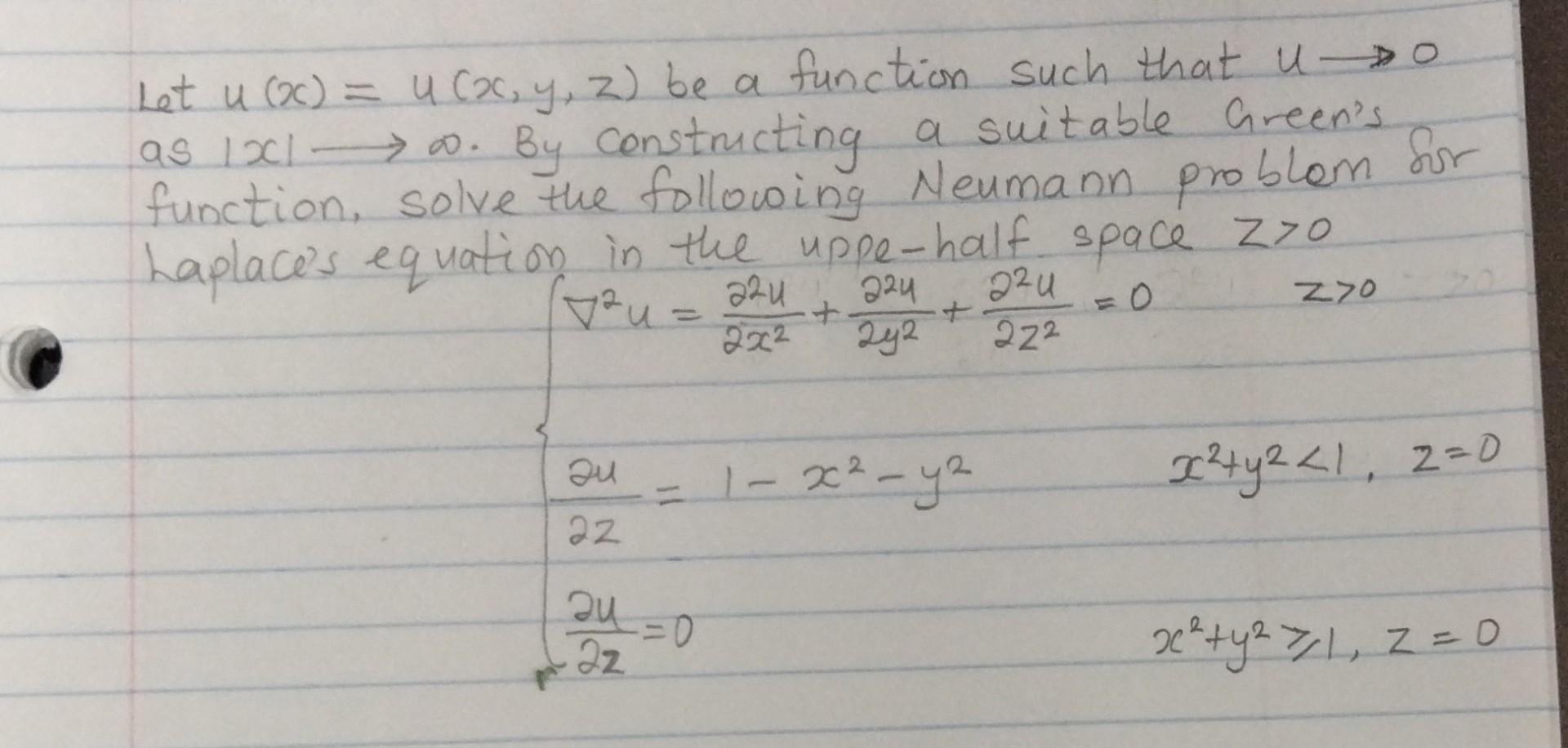 Solved Topic: Neumann problem involving Laplace's equation | Chegg.com