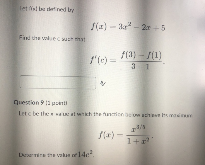 Solved Let f(x) be defined by f(x) = 3x2 – 2x + 5 Find the | Chegg.com