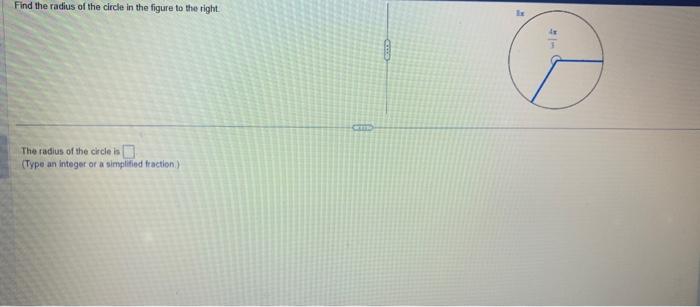 Solved Find the radius of the circle in the figure to the | Chegg.com