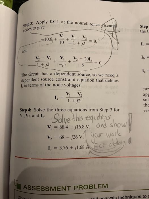 Solved nodes to give Step 3: Apply KCL at the nonreference | Chegg.com