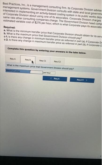 Solved Best Practices, Inc., is a management consulting | Chegg.com