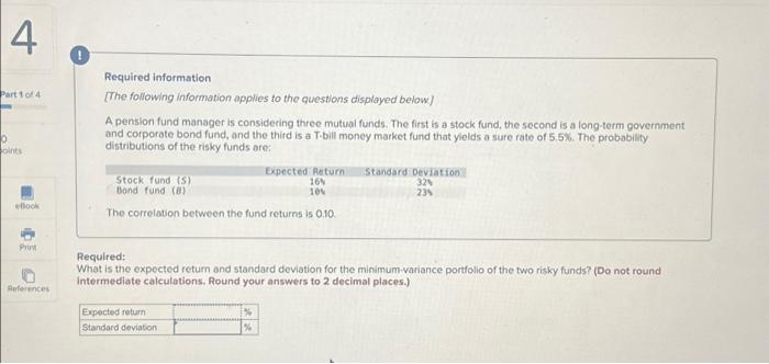 Solved 4 Part 1 of 4 O points eBook Print References ! | Chegg.com