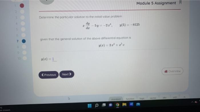 Solved Module 5 Assignment Determine the particular solution | Chegg.com