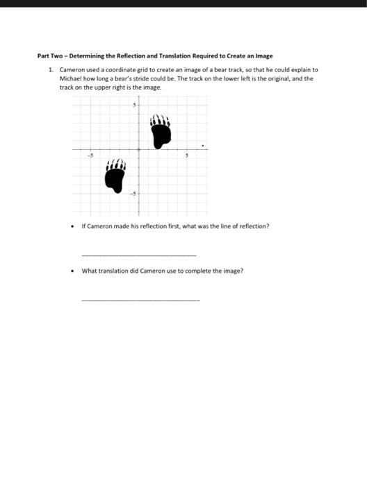 Solved Part Two - Determining the Reflection and Translation | Chegg.com