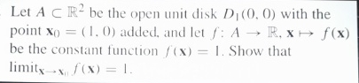 Solved Let AsubR2 ﻿be the open unit disk D1(0,0) ﻿with the | Chegg.com