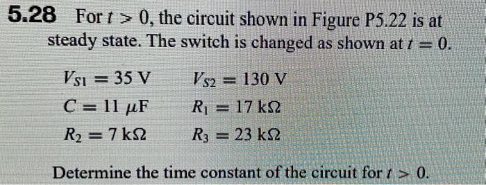 Solved 5 27 Steady State Conditions Exist In The Circuit