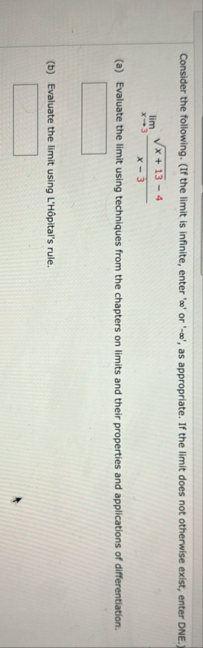 Solved Consider the following. (If the limit is infinite, | Chegg.com