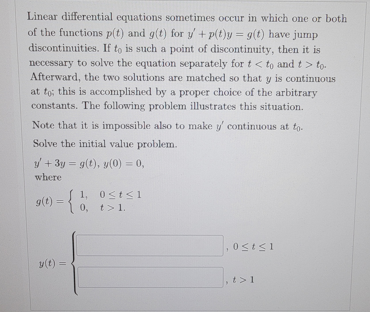 Solved Linear differential equations sometimes occur in | Chegg.com