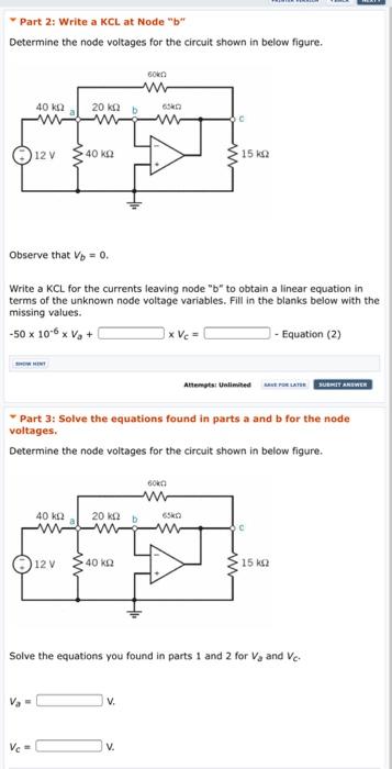 Solved Problem 6.4-6 (Multistep) Part 1: Write a KCL at Node | Chegg.com
