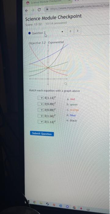 Solved Match each equation with a graph abone | Chegg.com