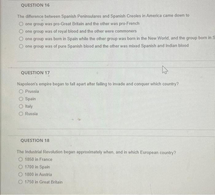 The difference between Spanish Peninsulares and | Chegg.com