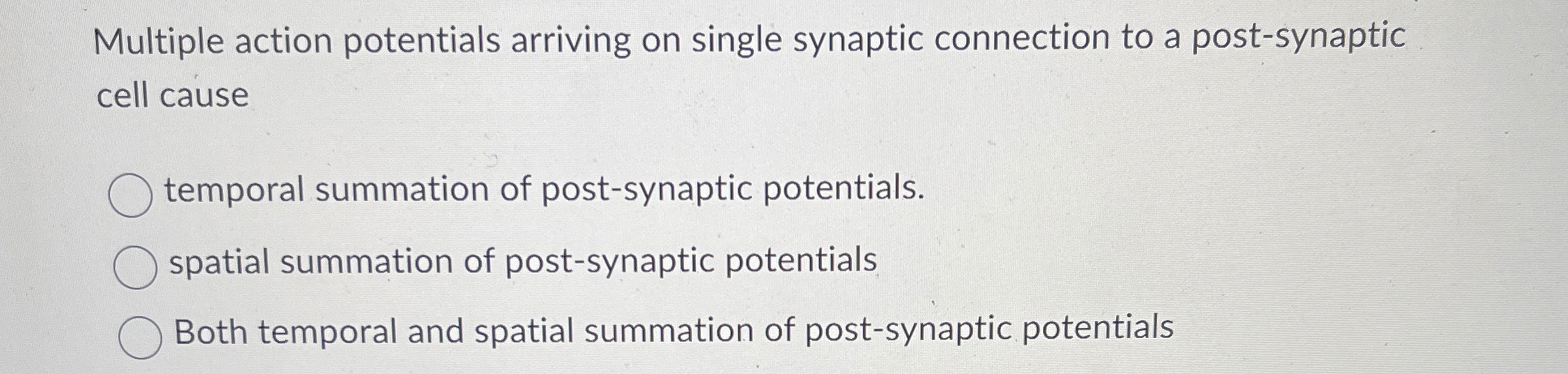 Solved Multiple action potentials arriving on single | Chegg.com