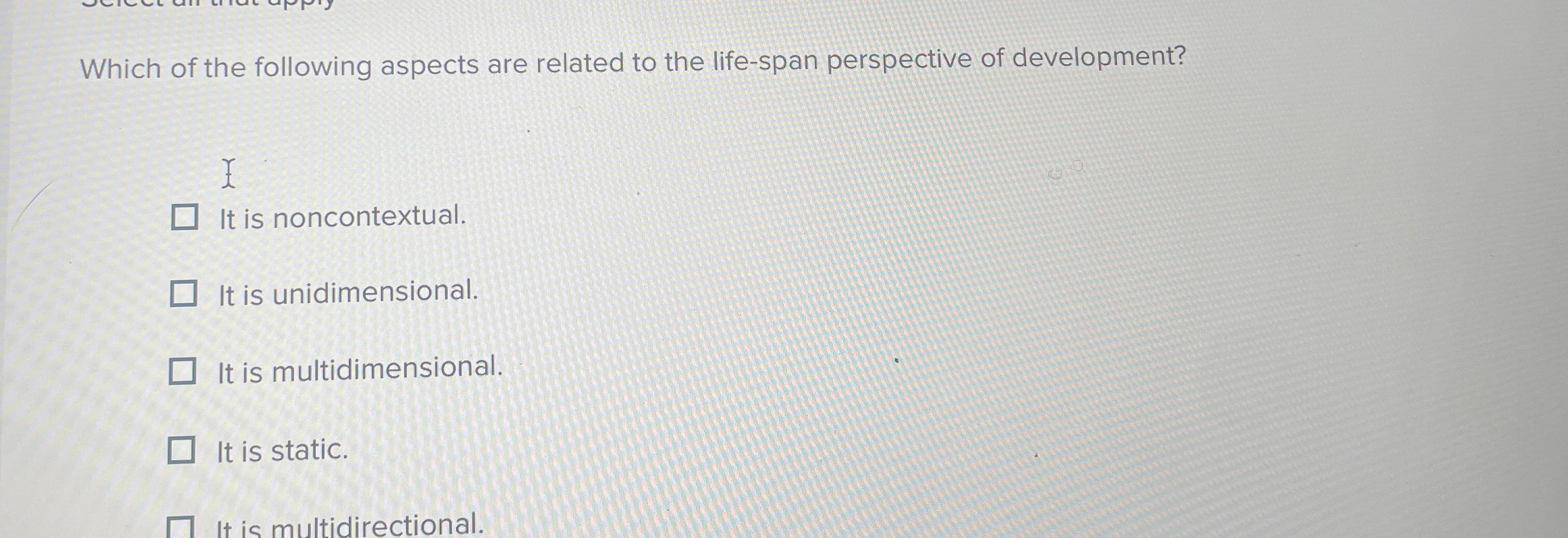 Solved Which of the following aspects are related to the | Chegg.com