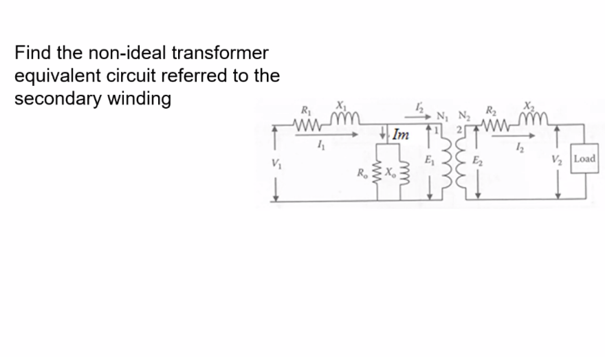 Solved Find the non-ideal transformer equivalent circuit | Chegg.com