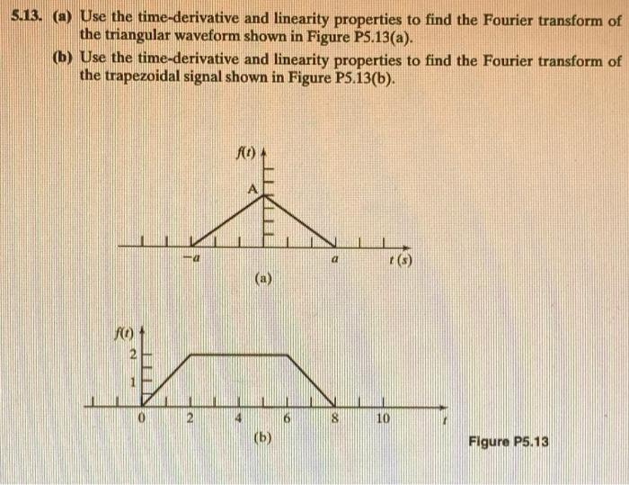 Solved 5.13. (a) Use the time-derivative and linearity | Chegg.com