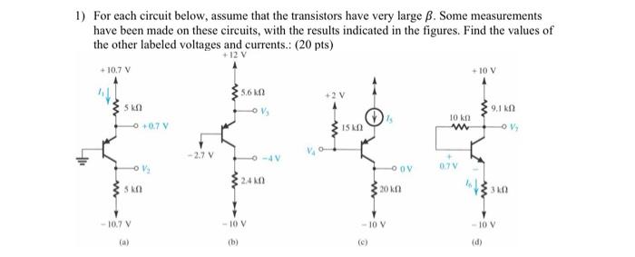Solved For each circuit below, assume that the transistors | Chegg.com