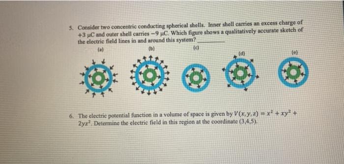 Solved 5. Consider two concentric conducting spherical | Chegg.com