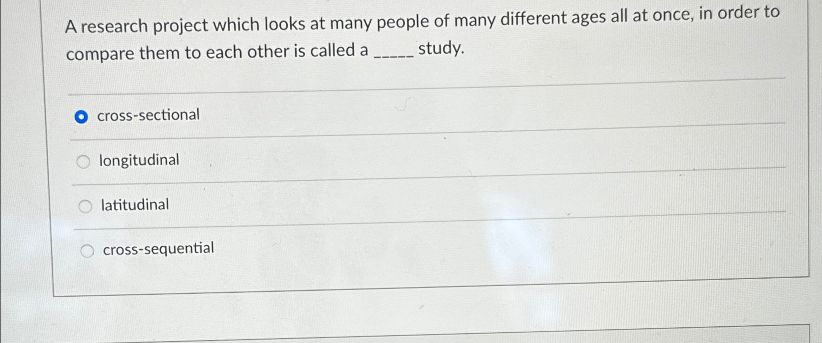 Solved A research project which looks at many people of many | Chegg.com