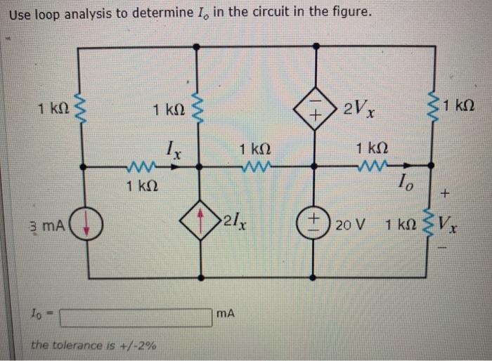 Solved Use loop analysis to determine I, in the circuit in | Chegg.com