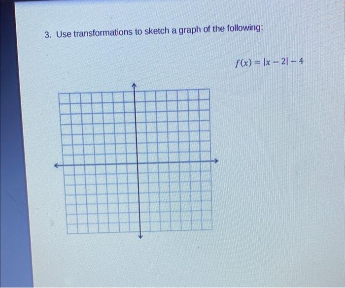 Solved 3. Use transformations to sketch a graph of the | Chegg.com