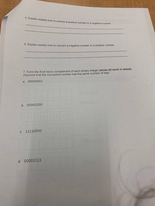 Solved 5. Explain exactly how to convert a positive number | Chegg.com