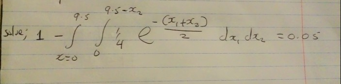 Solved 9.5-x₂ 9.5 -(x1+x) solve; 1 2 da, da -0.05 4 | Chegg.com