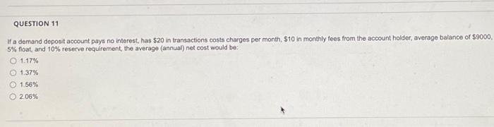 Solved If a demand deposit account pays no interest, has $20 | Chegg.com