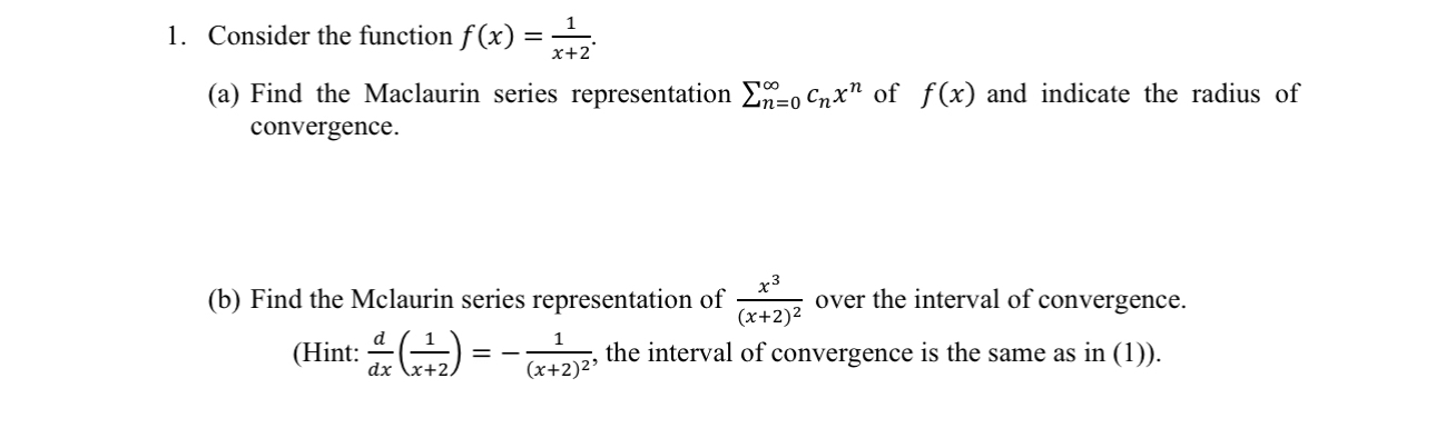 Solved Consider the function f(x)=1x+2.(a) ﻿Find the | Chegg.com