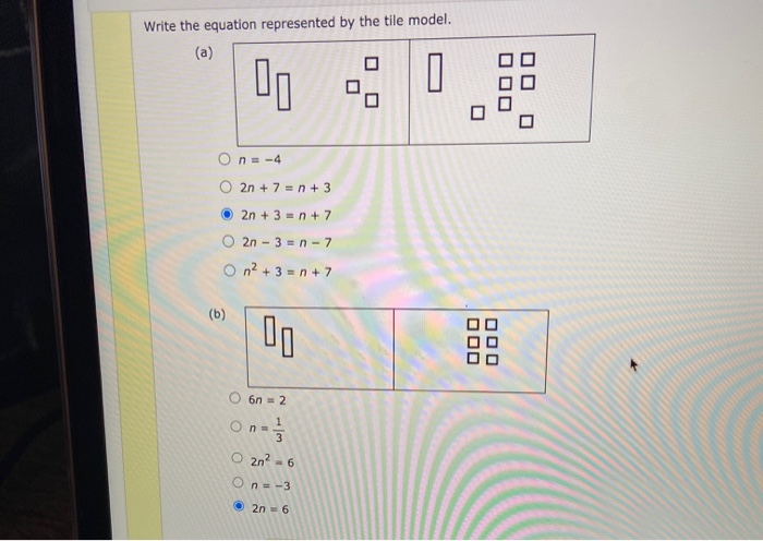 Solved Write the equation represented by the tile model. (a) | Chegg.com