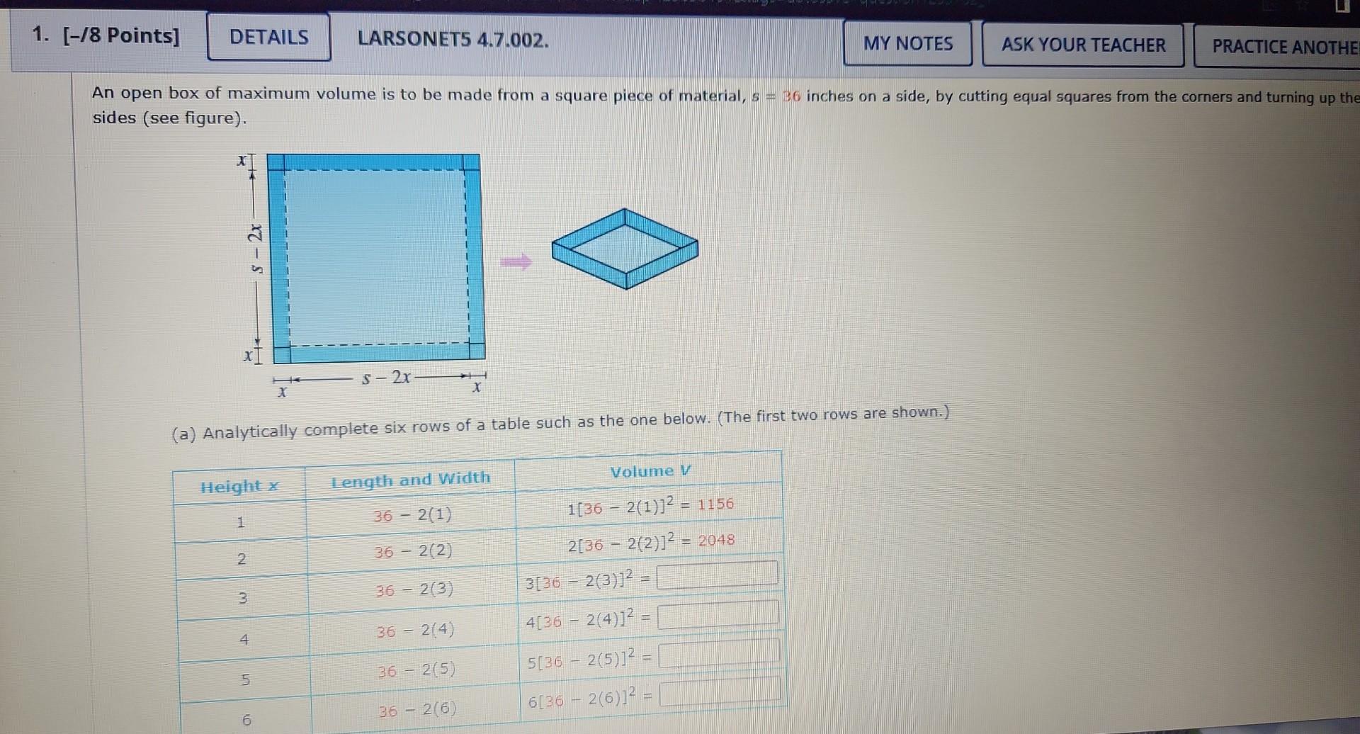 Solved sides (see figure). (a) Analytically complete six | Chegg.com