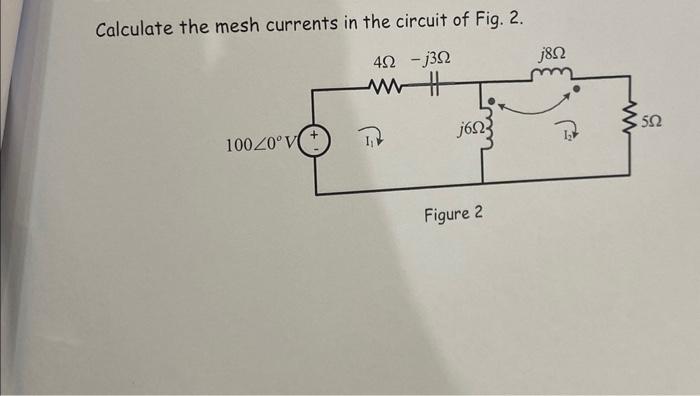 Solved Calculate the mesh currents in the circuit of Fig. 2. | Chegg.com