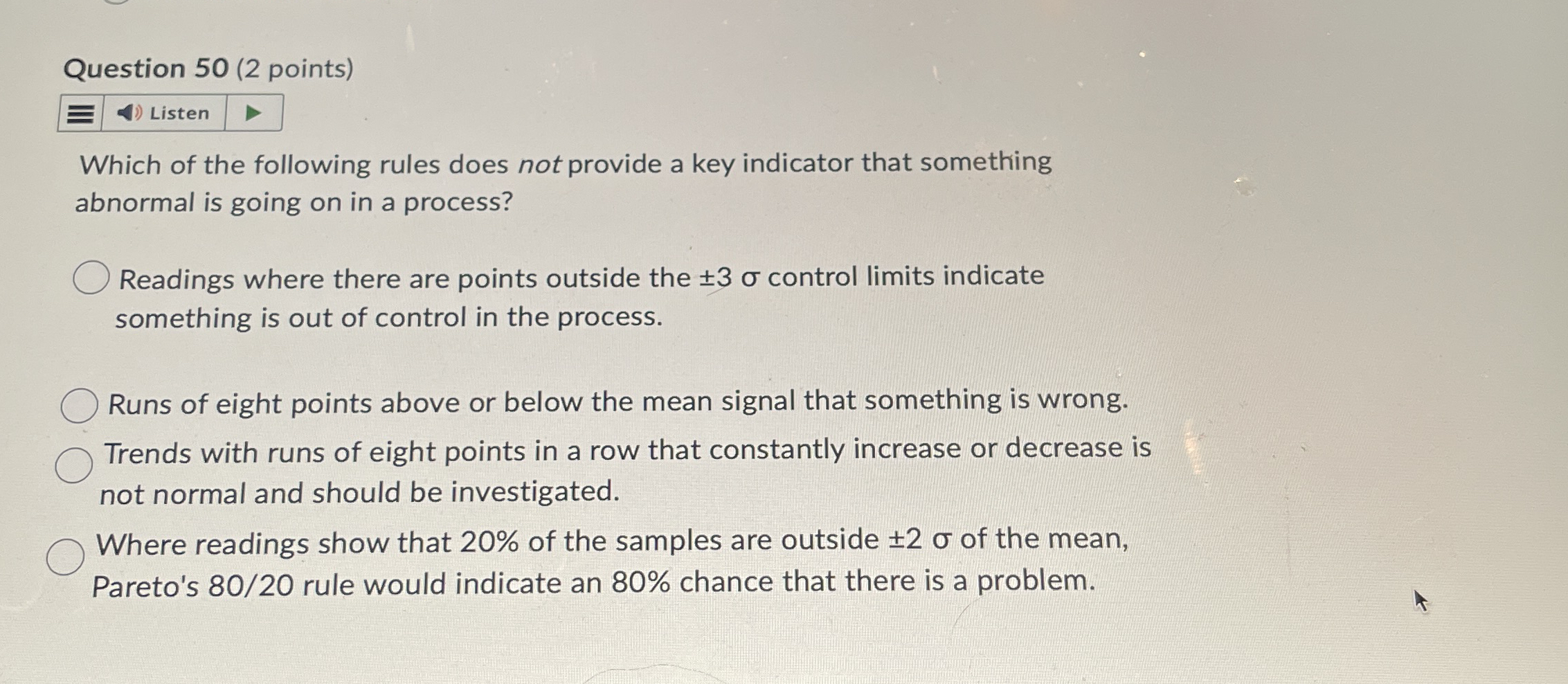 Solved Question 50 (2 ﻿points)Which of the following rules | Chegg.com