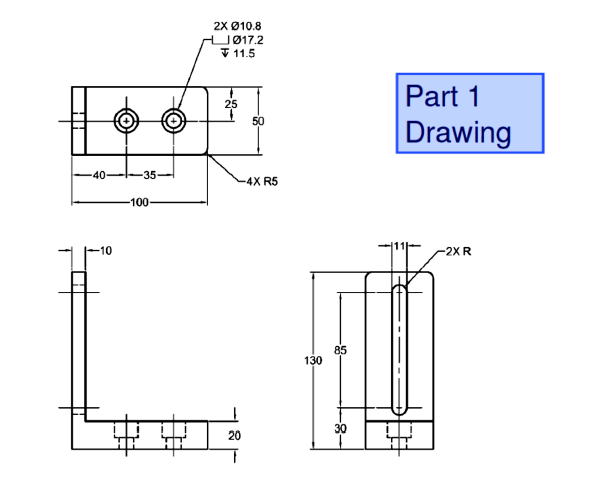 Solved Part 2 Drawing -90 -R5 20 Part 3 Drawing 20 2X 1 X 1 | Chegg.com