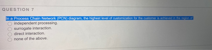Solved QUESTION 7 In a Process Chain Network (PCN) diagram, | Chegg.com