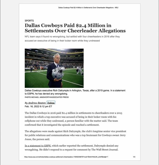 Solved Read the article and respond to the below questions. | Chegg.com