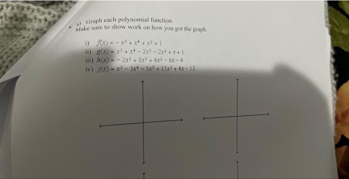 4. 4) Craph tach polynomil function Mide sure to show | Chegg.com