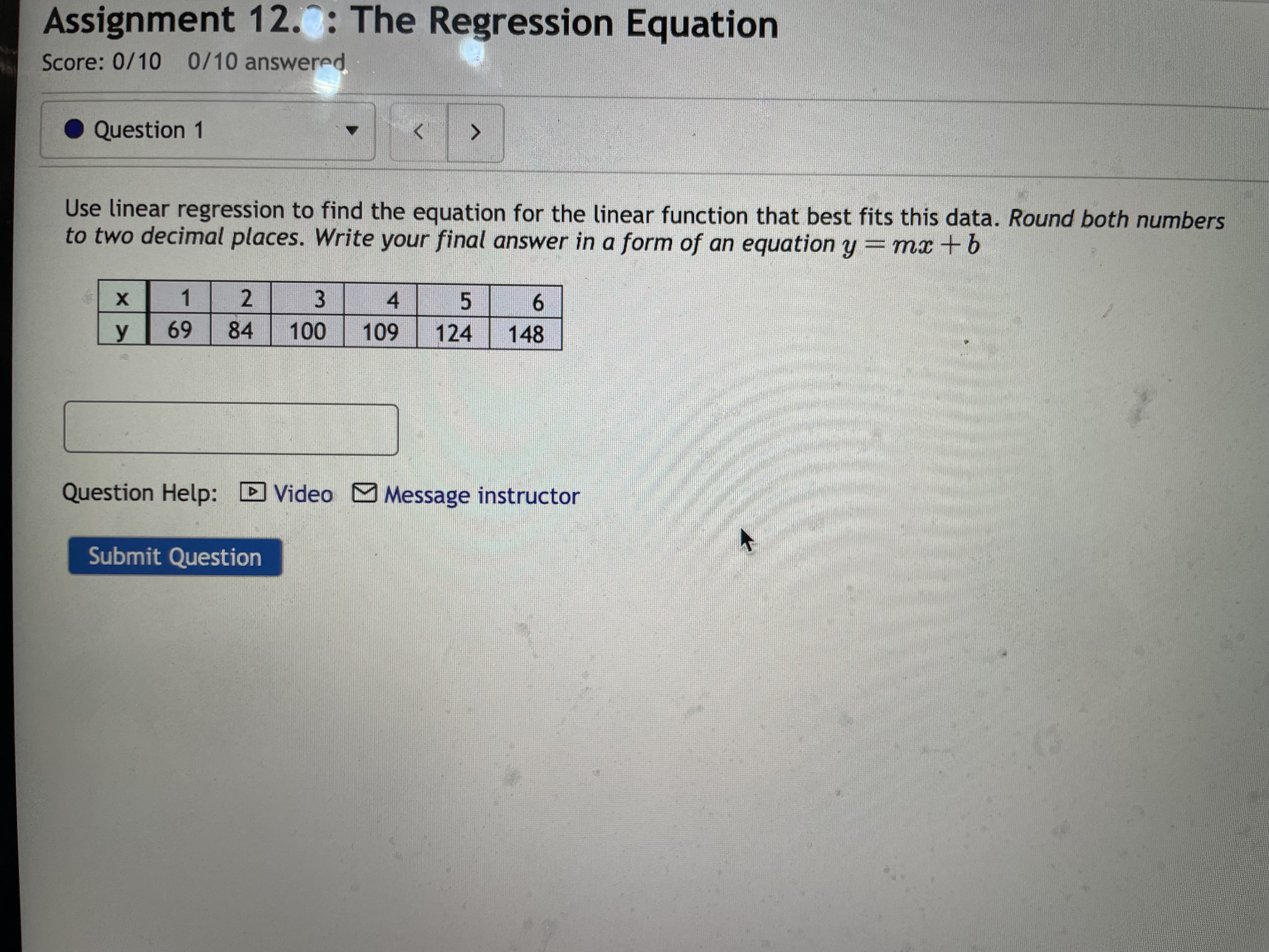 Solved Use linear regression to find the equation for the | Chegg.com