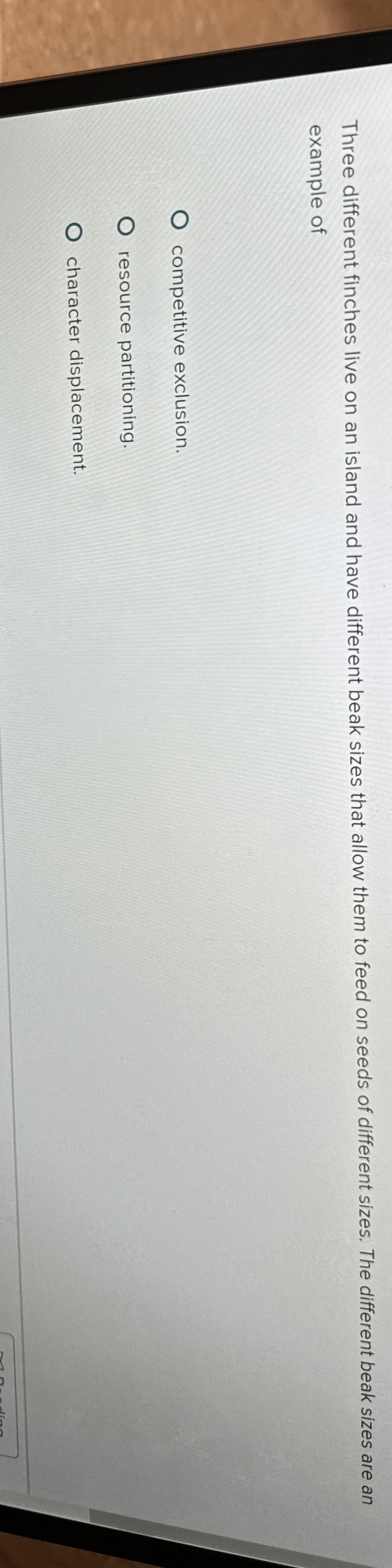 Solved Three different finches live on an island and have | Chegg.com